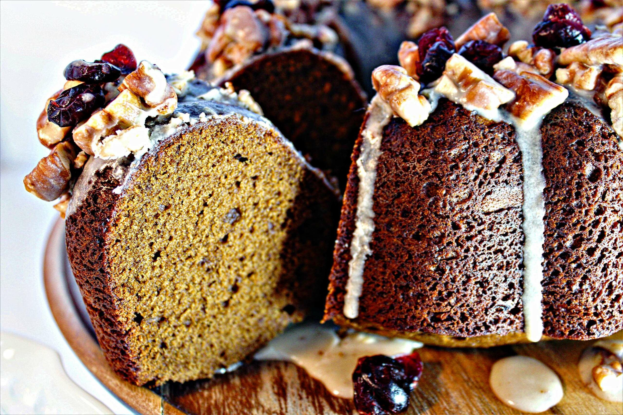 Gingerbread Pound Cake with Browned Butter Pecan Glaze - Panhandle Milling